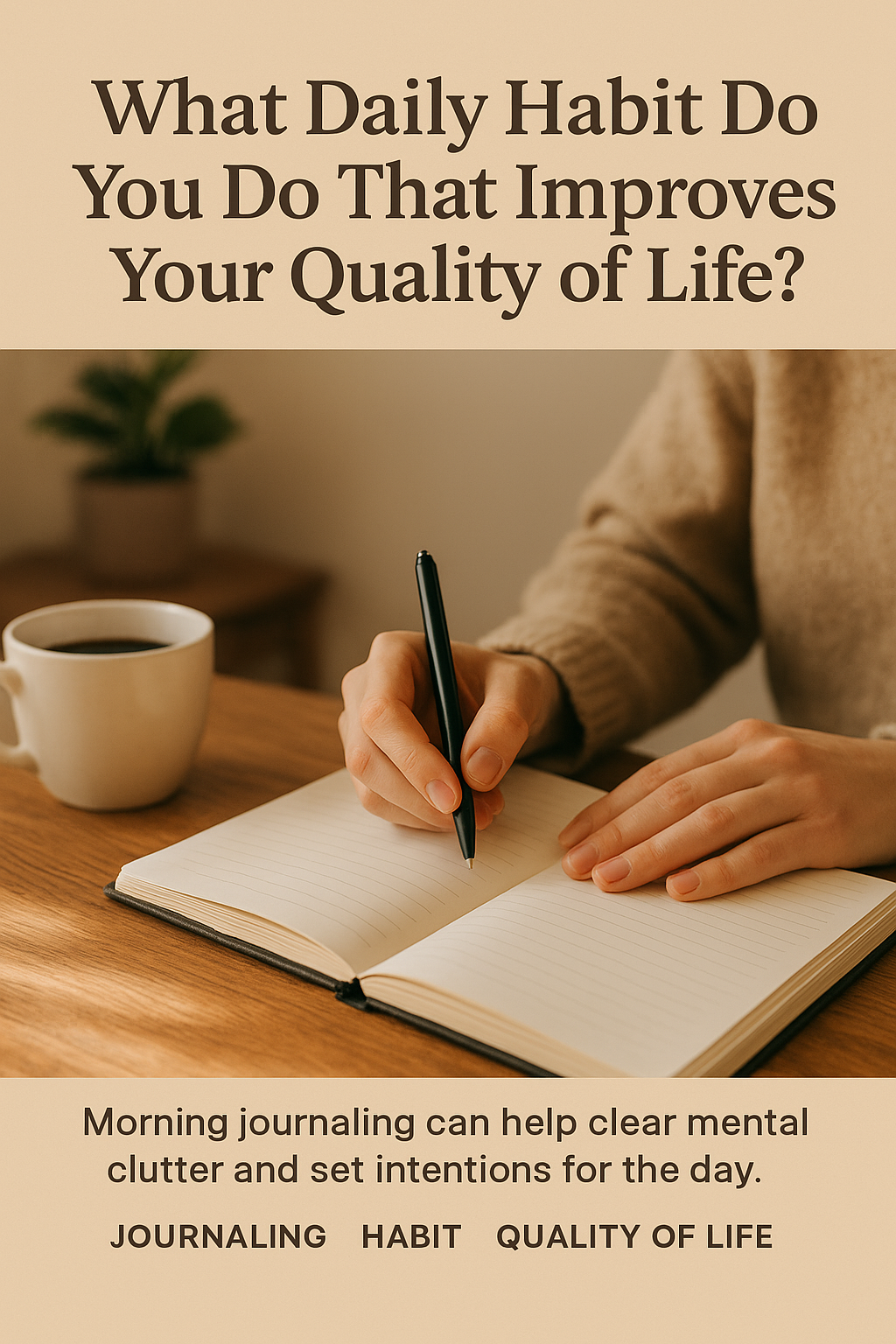 What daily habit do you do that improves your quality of life ...